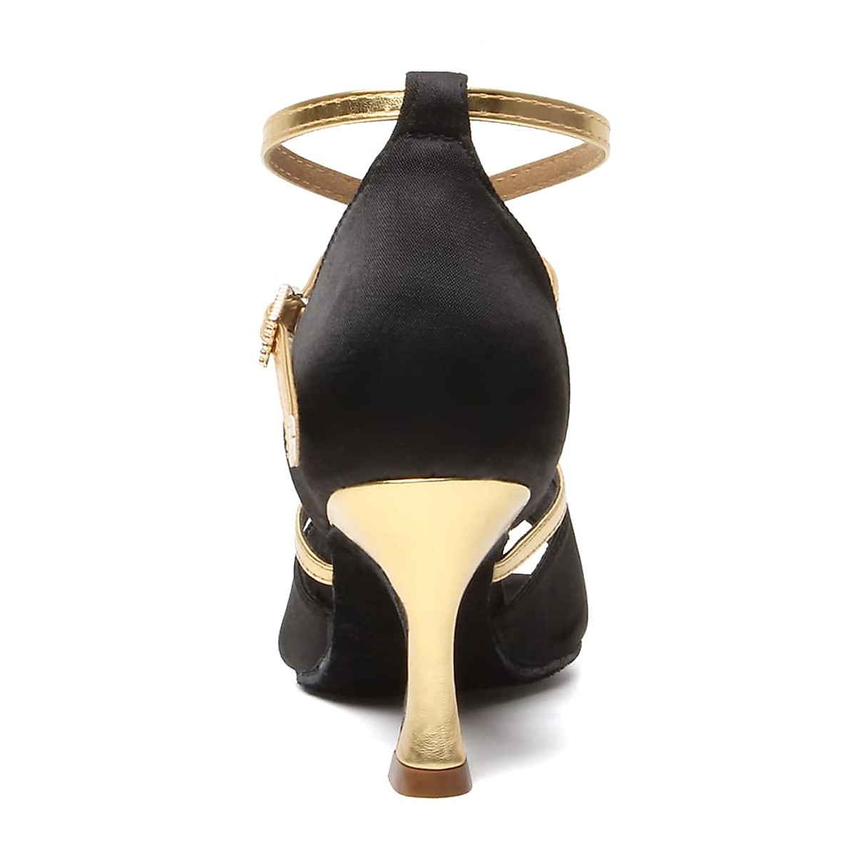 ROGMUJEN Women Girls Latin Ballroom Dance Shoes Tango Soulier Salsa Femme Party Dress Dance Shoes,2.95Inch HeelBlack,6.5US