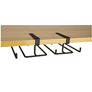 Yopay 2 Pack Wine Glass Rack Under Cabinet, 6 Rows Wine Glass Holder, Hanging Storage Stemware Holder for Shelf Bar Kitchen