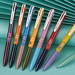 Writech Retractable Gel Ink Pens: Multi Colored 2 in 1 Colorful Click Pen Assorted Color 8ct Extra Fine Point Tip 0.5mm Journaling Smooth Writing Note Taking Coloring No Bleed & Smear & Smudge