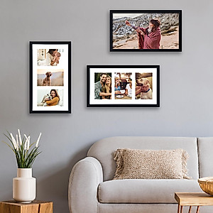 Fixwal 8x14 Collage Picture Frame with Three Openings for Displaying 4x6 Pictures, 4x6 Picture Frame Collage, Gallery Wall Frame, Multi Picture Frames for Wall Decor