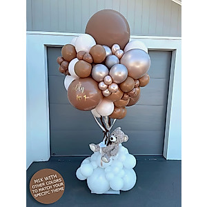Dark Brown Balloons Different sizes 105 PACK 18/12/10/5 inch Brown balloon Garland Arch Kit For Teddy Bear Baby shower Safari boho Party Decorations (Brown)
