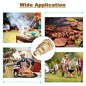 Mtsooning QCC1 Nut Propane Gas Fitting Adapter with 1/4 Inch Male Pipe Thread, Solid Brass Quick Connectors Grill Regulator Outdoor Cooking Heating Camping Replacement Parts