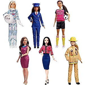 Barbie News Anchor Doll, Brunette Curvy Doll with Microphone, for 3 to 7 Year Olds