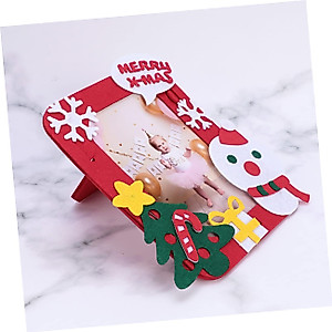 Homoyoyo Christmas Photo Booth Prop Frame Nonwoven Photo Frame Christmas Photo Frame Craft Red Photo Frame Decorative Picture Frames Frame Materials Package Hanging Photo Frame Child Manual