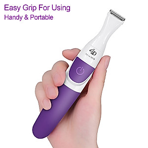 Pefetis Electric Razor for Women, 2 in 1 Womens Shaver for Pubic Hair Wet & Dry Bikini Trimmer for Legs Underarms and Bikini Line Painless Lady Hair Removal with Comb Attachment