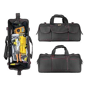 SKYUS 20 inch Tool Bag, Wide Mouth Tool Organizer,with Adjustable Shoulder Strap(20-inch)