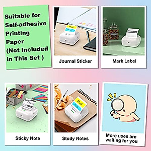 VEMONT Mini Printer, Small Pocket Printer, Built-in 1200mAh Battery, Black and White Printing Bluetooth Thermal Printer Compatible with iOS and Android, Portable Printer for Notes, Memos, DIY Printing