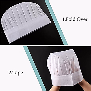 Sntieecr 30 Pack 8 Inch Kids White Paper Chef Hats, Chef Toques Kitchen Chef Caps for Cooking, Baking, Party Favors, Home Kitchen, School and Restaurant