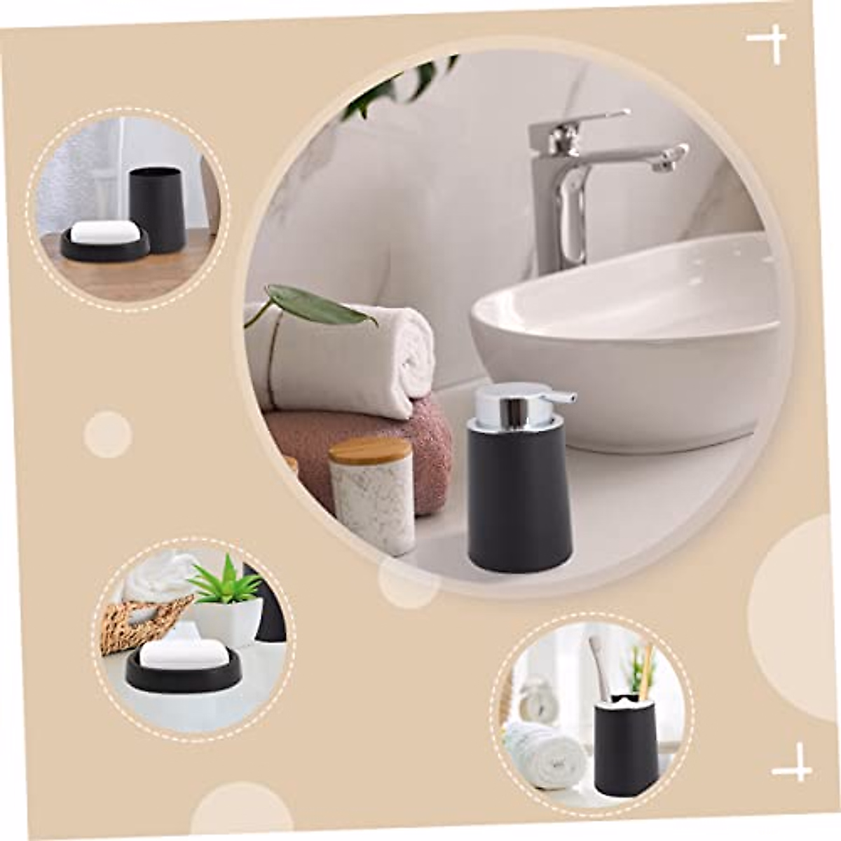 Alipis 3 Sets Bathroom Set Bath Accessories Makeup Accessories soap Lotion Dispenser Tumbler rinsing Cup soap Dish Holder Toilet Parts Bathroom Soap Tray Plastic Lotion Bottle Household