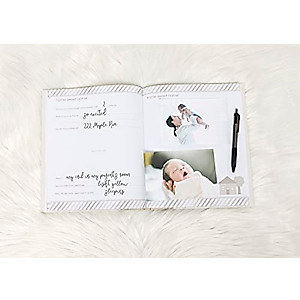 Pearhead First 5 Years Baby Memory Book With Clean-Touch Baby Safe Ink Pad To Make Baby’s Hand Or Footprint Included, Gender Neutral Registry Gift, Ivory Classic