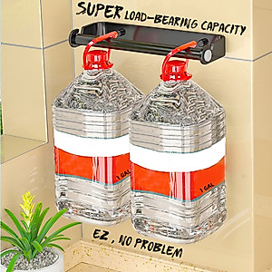 Paper Towel Holder Under Cabinet - Matte Black Paper Holder for Kitchen Easy Installation No Drilling Aluminium Wall Mount Paper Towel Holder for Pantry Sink Bathroom with 3 Adhesive Hooks, Easy Tear