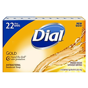 Dial Antibacterial Deodorant Bar Soap, Gold - 4 Oz, 22Count