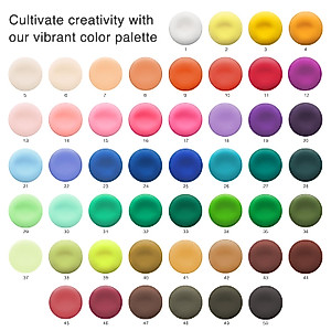 FlyFlag Air Dry Clay Kit - 50 Colors, Soft & Ultra Light, Modeling Clay for Kids with Accessories, Tools and Tutorials