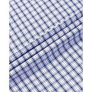 Alimens & Gentle Mens Gingham Button Down Shirt Long Sleeve Cotton Regular Fit Plaid Dress Shirts