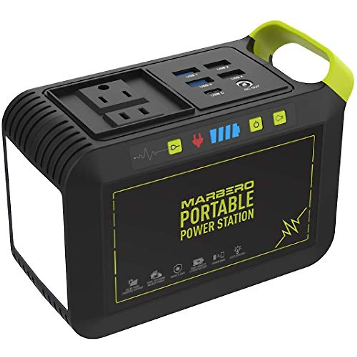 MARBERO Portable Power Station with Solar Panel Kit Solar Generator Included 110V Laptop Charger for Outdoor Home Camping Emergency RV