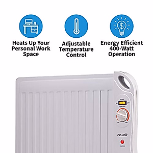 NewAir Portable Heater - 400-watt Under Desk Heater with Slim Fit Design and Silent, Energy Efficient Operation | Ideal for Office, Desk, Home, and More