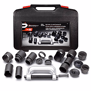 Powerbuilt Ball and U Joint Service Set, 23 Piece Tool Kit, Remove and Install Ball Joints, Receiving Tube, Adapters, Sockets - 648617