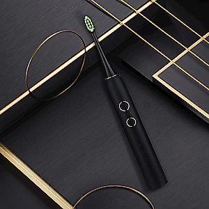 north lover Smart Sonic Rechargeable Electric Toothbrush with 4 Replacements (Black)