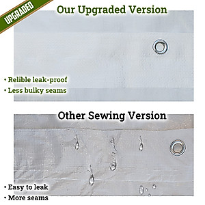 YardGrow 12 x 20 Feet Replacement Top Canopy Roof Cover for Carport Garage Shelter with Bungees, Frame Not Included (White)