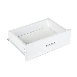 Nightstand Set of 1 with Drawer Modern Square End Side Table for Storage, Open Shelf in Bedroom, Living Room, Small Space, Stable Metal Frame, White