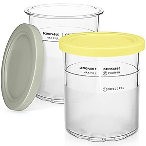 LOMILD Ice Cream Containers 24 oz, Replacement for Ninja Creami Deluxe Pints and Lids - 2 Pack, Compatible with NC500 NC501 Series Deluxe Ice Cream Makers, Dishwasher Safe & BPA-Free