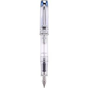 PILOT Prera Fountain Pen, Clear Barrel with Light Blue/Silver Accents, Medium Nib (60822)