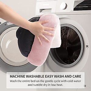 Love's cabin Round Donut Cat and Dog Cushion Bed, 20in Pet Bed for Cats or Small Dogs, Anti-Slip & Water-Resistant Bottom, Super Soft Durable Fabric Pet Beds, Washable Luxury Cat & Dog Bed Pink