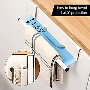 KES Cabinet Door Organizer with Towel Bar, Cutting Board Organizer for Kitchen, Over the Cabinet Door Organizer, White, KUR520-WH