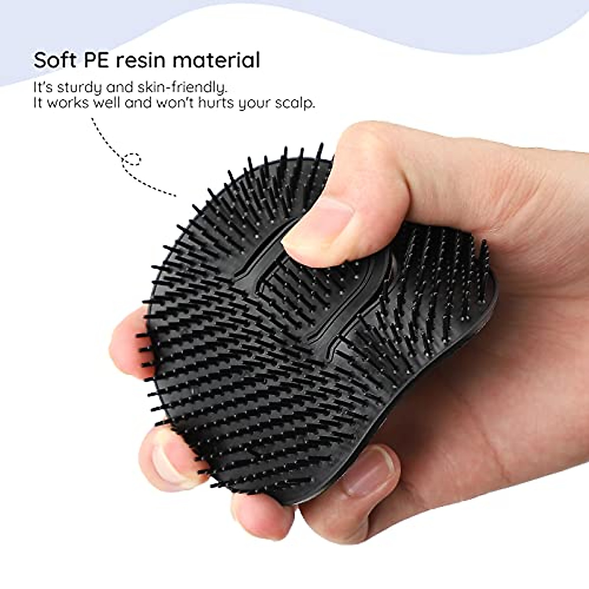 Segbeauty Scalp Massage Brush, 6 pcs Shampoo Brush Floral Shower Comb, Classic Hairdresser Hair Comb, Pocket Hairbrushes Set, Head Massage Brush for Hair Growth Beard Brush Pet Grooming Brushes Black