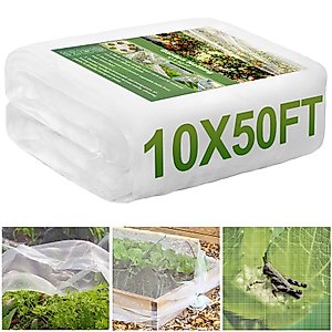 Unves 10 x 50 FT Garden Netting, Mosquito Netting Ultra Mesh Plant Netting for Garden Protection Vegetable Fruits, Bird Netting Mesh Plant Cover Net for Protect Patio Garden Plant from Birds Bugs