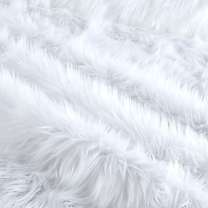 Shannon Faux Fur Luxury Shag White, Fabric by the Yard