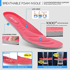 STQ Slip ins Slip on Walking Shoes Women with Arch Support Hands Free Workout Gym Slip on Sneakers Black Watermelon Red Size 9.5