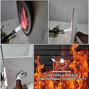 Ceramic Fiber Board Insulation - 2300F Rated - 1" x 19.7" x 39.4" - Pack of 1 - Ceramic Fiber Thermal Insulation Board for Wood Stoves, Ovens, Forges, Kilns, Furnaces, Fireplace