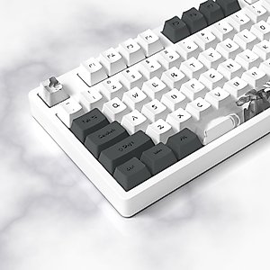 MOLGRIA Ink Lotus Keycaps, 140 Set Custom Keycaps for Gaming Keyboard, PBT OEM Profile Dye Sublimation Keycaps ANSI/ISO Layout with Keycap Puller for Gateron Kailh Cherry MX 104/87/74/61 60 Keyboard