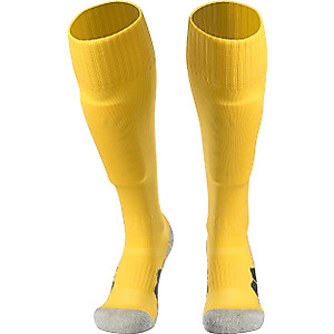APTESOL Youth Soccer Socks Knee High Team Sport Cushion Sock Women Men Long Tube Cotton Athletic Compression Socks (3-Pair Yellow,X-Small)