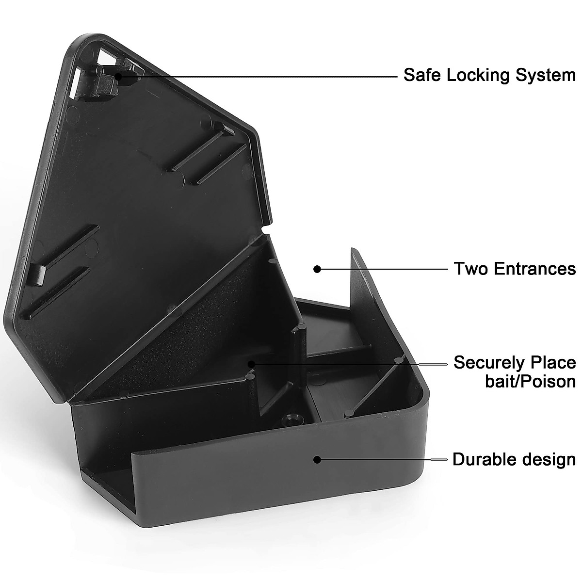 8 Pack Mouse Bait Stations with 8 Keys, Outdoor Rodent Box Station for Mice Small Rats, Mouse Traps Opens Easily with Key, Kids and Pets Safe
