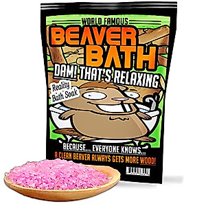 Beaver Bath Soak – Pink Bath Salts Luxury Bath Funny Girlfriend Gifts for Best Friends Funny Bath Products Sea Salts Funny Spa Gifts for Women Naughty Gag Gifts Bachelorette Party Favors
