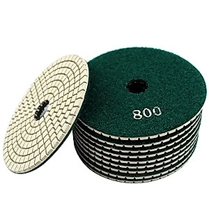 4" Diamond Polishing Pads Wet 800 Grit - Polishing Tile Stone Marble Granite Concrete Ceramics Glass 10Pcs