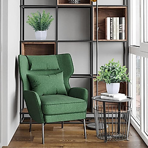 summer flower 2 Pack Fake Plants in White Pot Small Artificial Eucalyptus Potted Plants (Green-01)