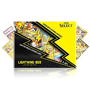 CCG Select Pikachu Lightning Box Collector’s Set Bundle w/ 3 Booster Packs, Ultra Rare & More! Compatible with Pokemon Cards