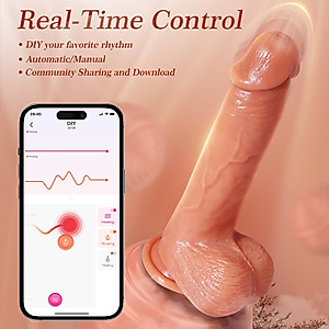 Dildo Thrusting Dildos Realistic Vibrator - Vibrators Adult Sex Toys for Women，Silicone 8 inch Suction Cup Fake Penis Anal G-spot Stimulator and Couple Pleasure with 5 & Vibrating Mode