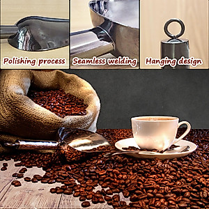 Metal Ice Scoop 3 Oz, Small Stainless Steel Ice scooper for Ice Maker Ice Bucket Kitchen Freezer Bar Party Wedding, Multipurpose for Popcorn Scoop,Flour Scoop,Dog Food Scoop (3 OZ, Black)