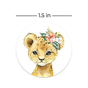 Boho Safari Animal Thank You Stickers / 6 Floral Jungle Animals Designs / 250 Wild Baby Shower Thank You Labels / 1.5" Baby Shower Sticker/Made in The USA