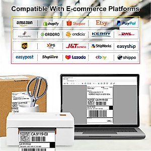 beeprt Shipping Label Printer & 4" X 6" Direct Thermal Labels (500 PCS)