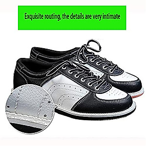 DAMANDO Bowling Shoes for Men, Bowling Fitness Sport Trainers with Sliding Soles Casual Lawn Bowls Shoes,Black,8