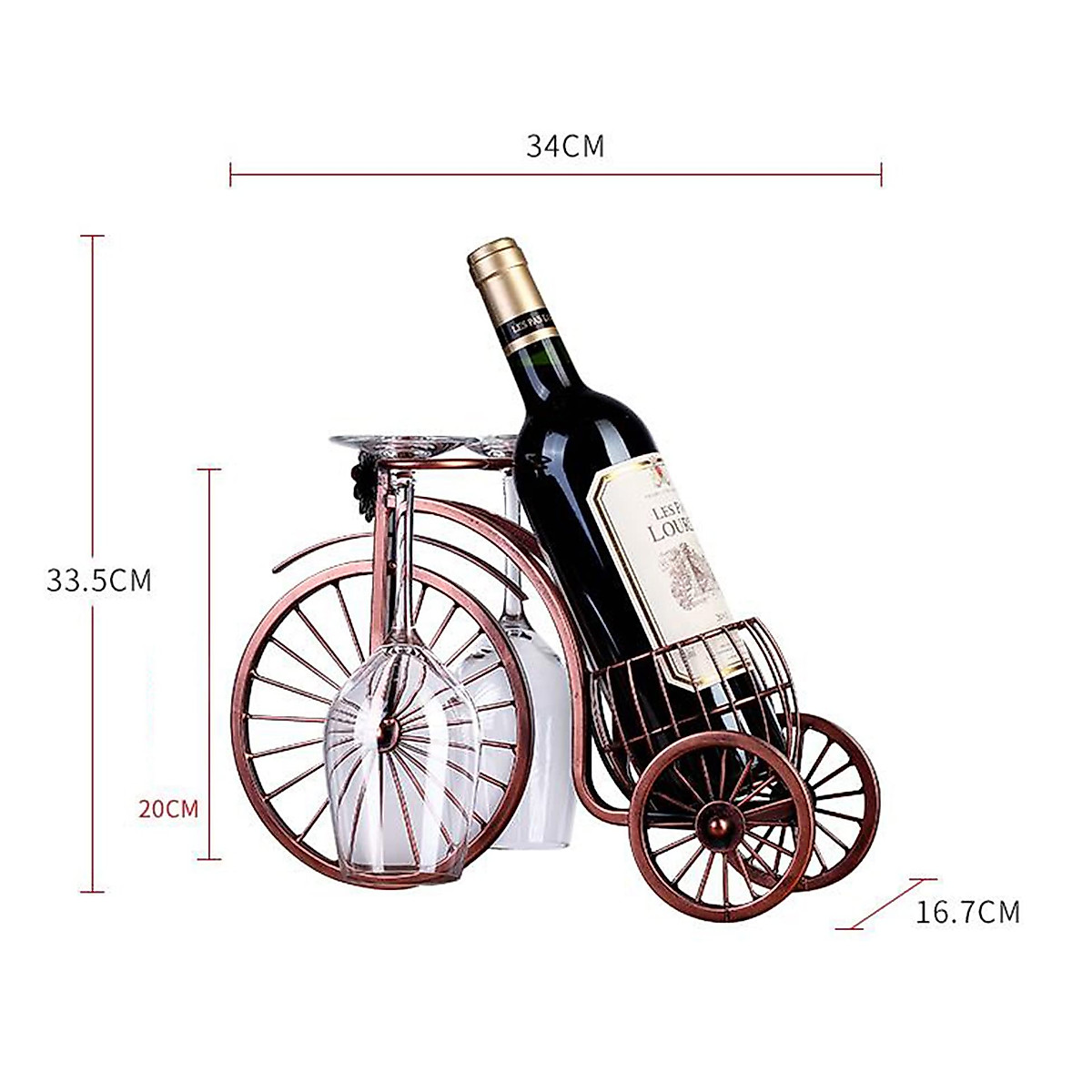 Aomesinc Carriage Wine Bottle Holder, Single Wine Bottle Holder, Wine Racks Countertop, Liquor Rack, Decorative Wine Bottle Rack for Table, Kitchen (Style B)
