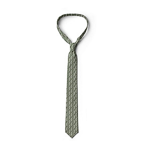 Ambesonne Necktie, Nature Leafy Branches, 3.7", Sage Green and White