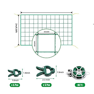 HOECMRHP Trellis Netting, Heavy-Duty Garden Grow Netting for Climbing Plants, Outdoor Indoor Net for Cucumber, Tomatoes, Beans, Clematis, Fruits & Vegetables, Climbing Vining Plants (8.2' x 6.6'Ft)