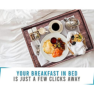 Farmhouse Wood Serving Trays Set of 3 - Stained Wood Brown | Stylish and Functional Platters for Exquisite Food Presentation | Rustic and Durable Kitchen Accessories