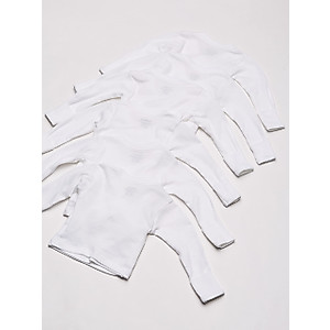 Gerber Baby 6-Pack Long-Sleeve Side-Snap Mitten-Cuff Shirt, White, Newborn